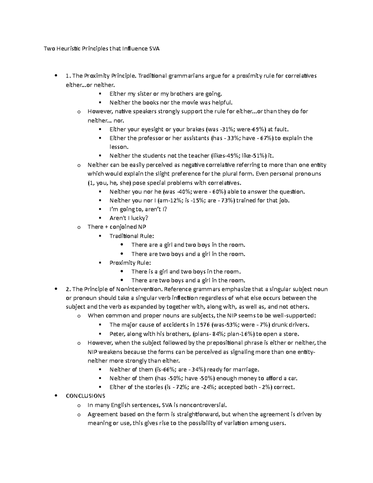 Two Heuristic Principles that Influence SUBJECT VERB AGREEMENT - Two ...