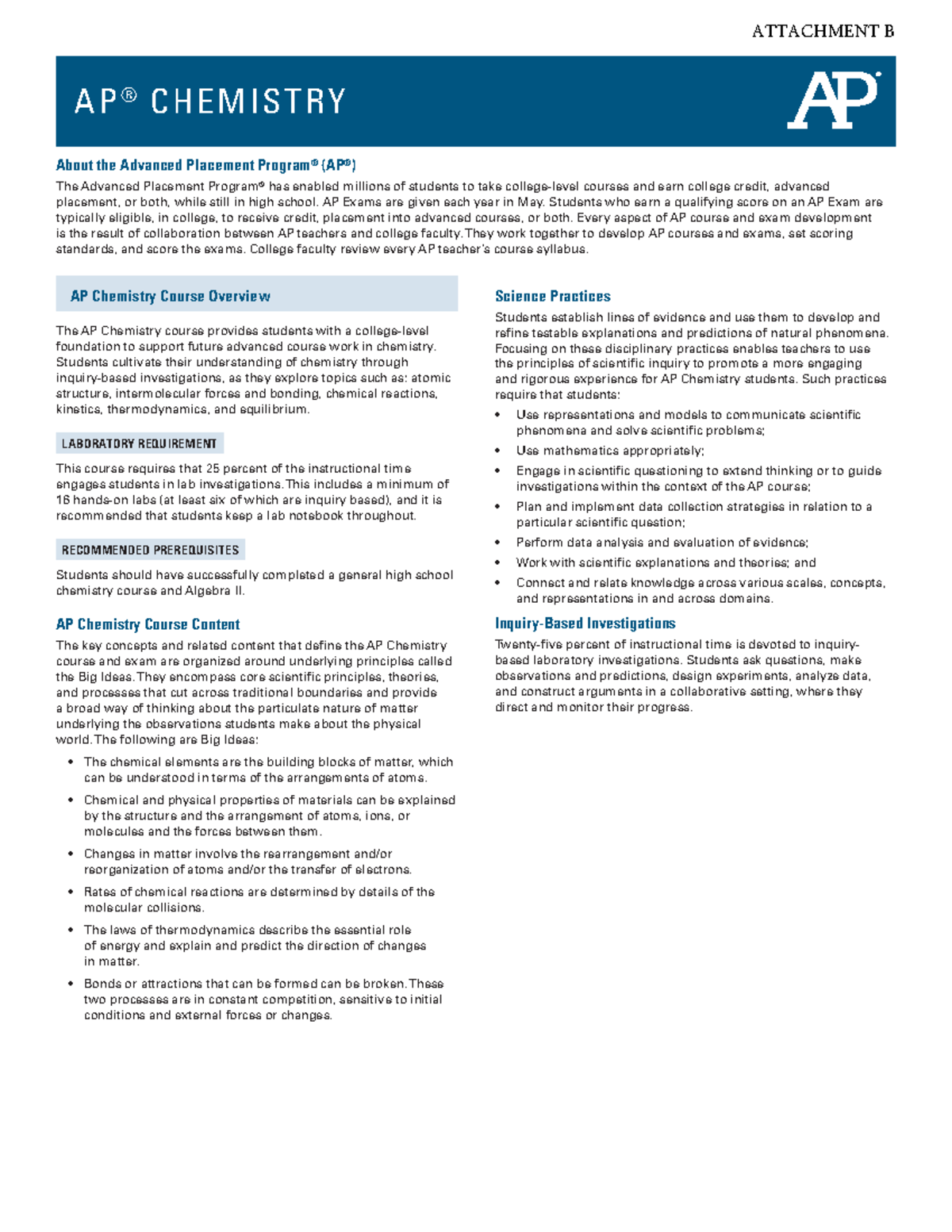 Att B ap-chemistry-course-overview - About the Advanced Placement ...