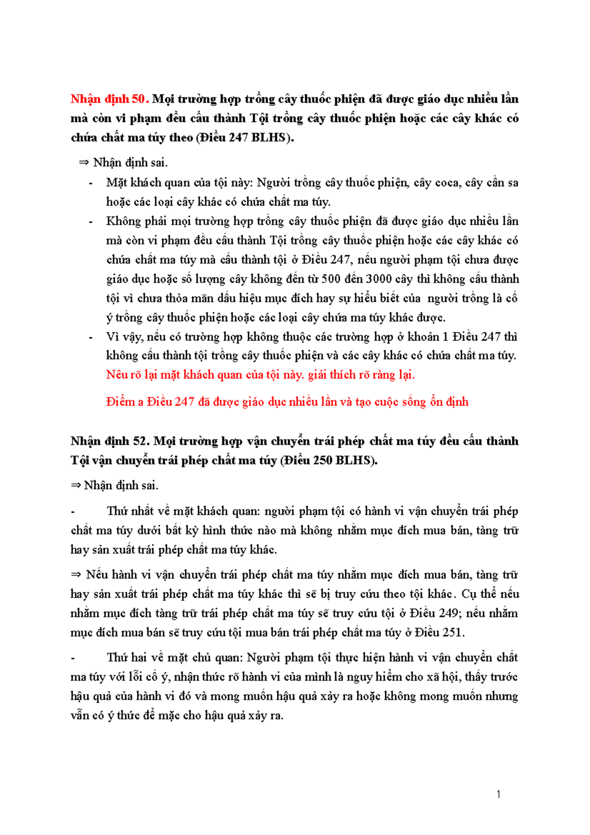 TLHS Phần các tội phạm lần 8 - Nhận định 50. Mọi trường hợp trồng cây ...