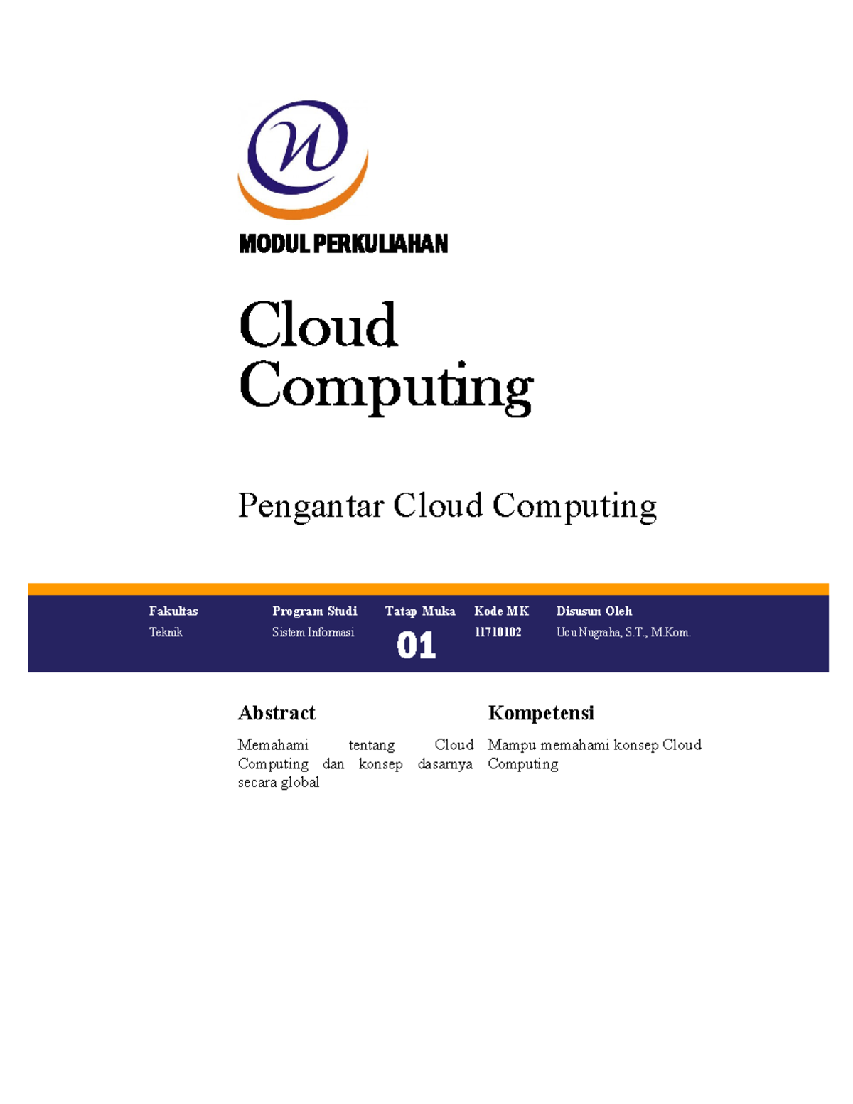 1. Modul Cloud Computing - Pengantar Cloud Computing - MODUL PERKULIAHAN Cloud Computing ...