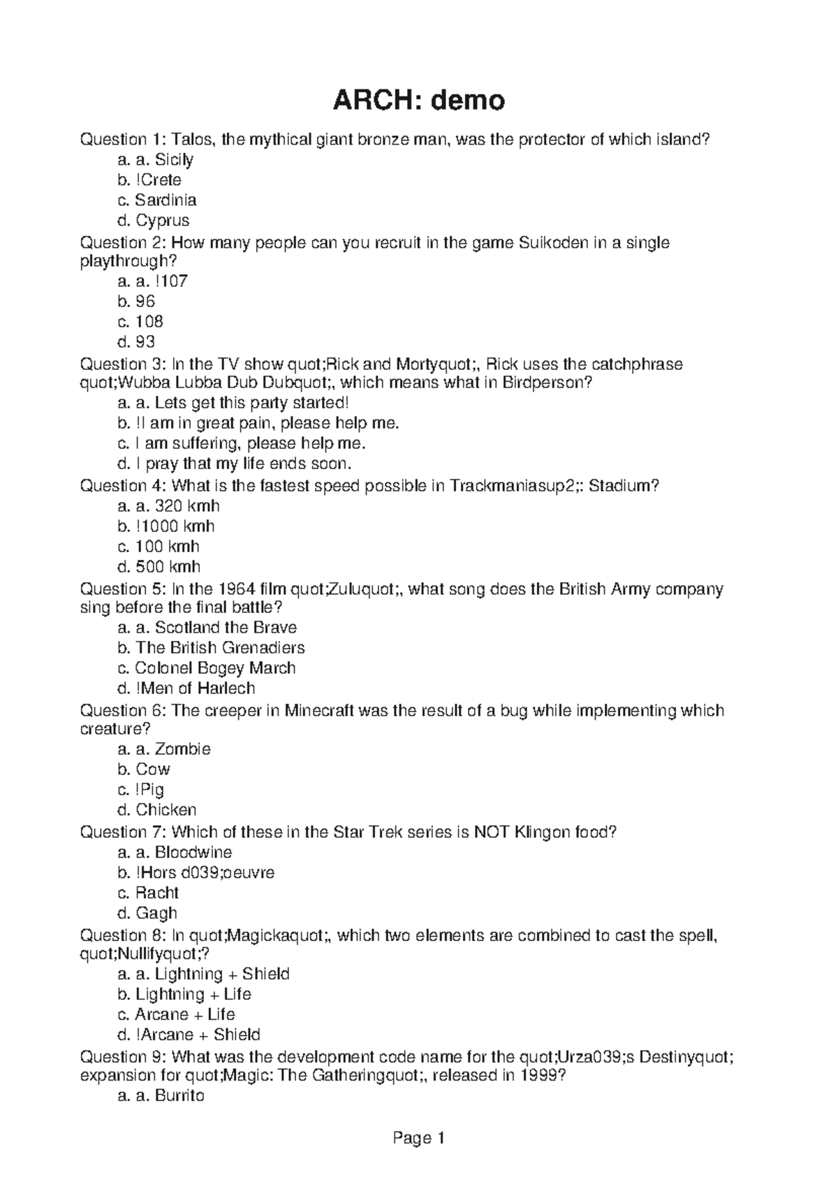 ARCH131-Quiz-7 - ARCH131 Diagram 8 - ARCH: demo Question 1: Talos, the ...