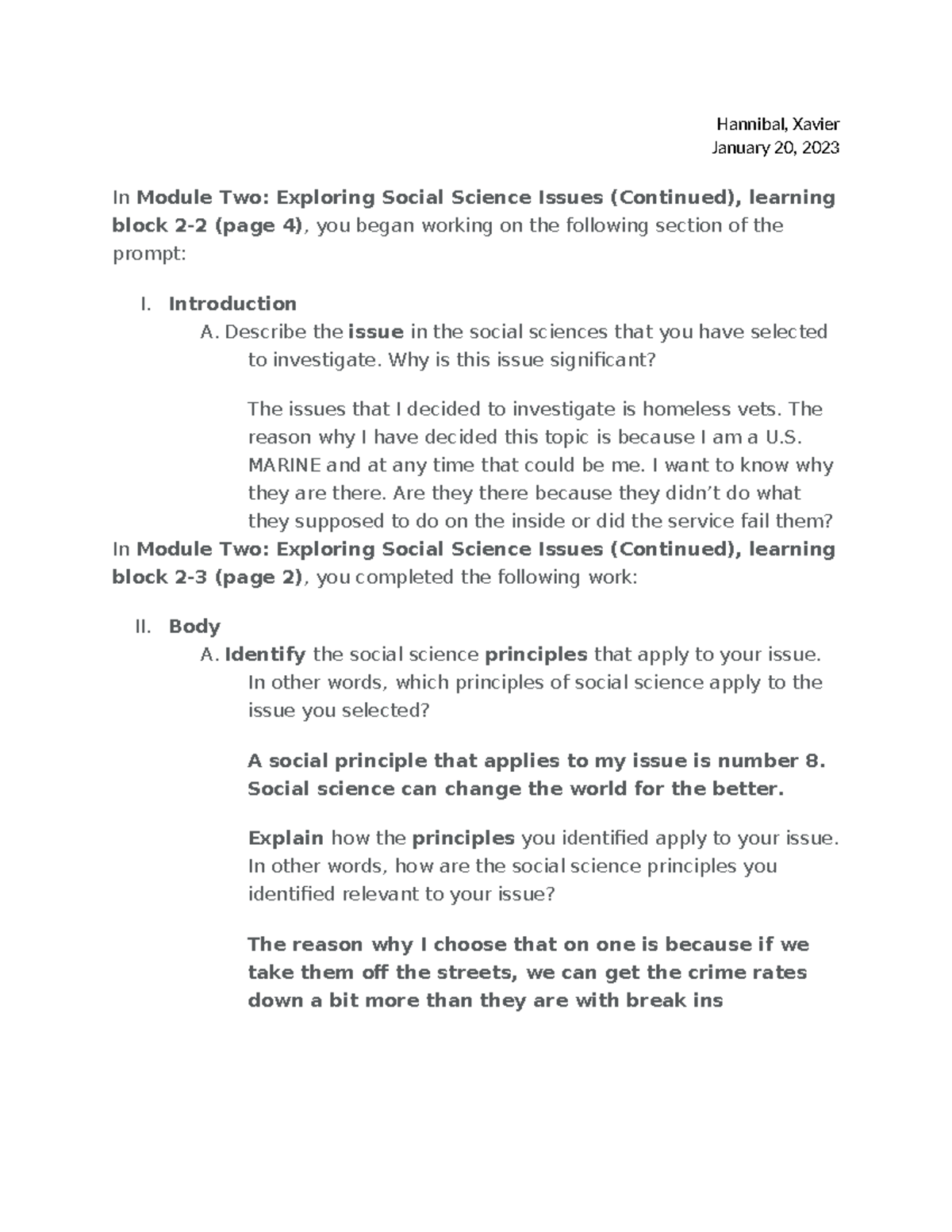 2-2 scs - 2-2 - Hannibal, Xavier January 20, 2023 In Module Two ...