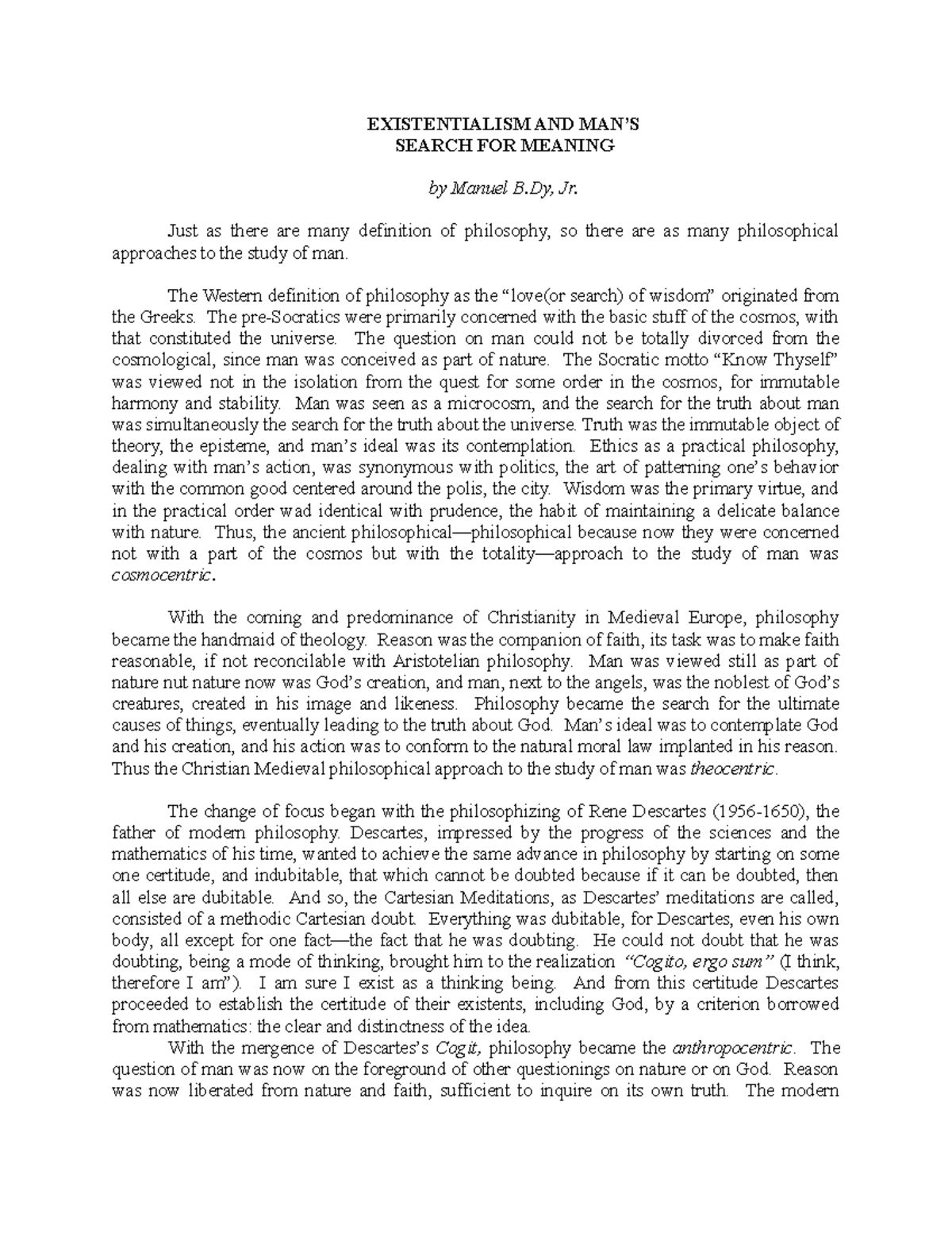 Chapter 2 Extensialism AND MAN Search FOR Meaning EXISTENTIALISM chapter-2-extensialism-and-man-search-for-meaning-existentialism