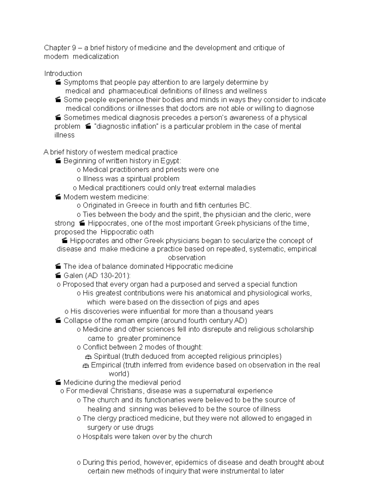 Chapter 9 a brief history of medicine and the development and critique ...