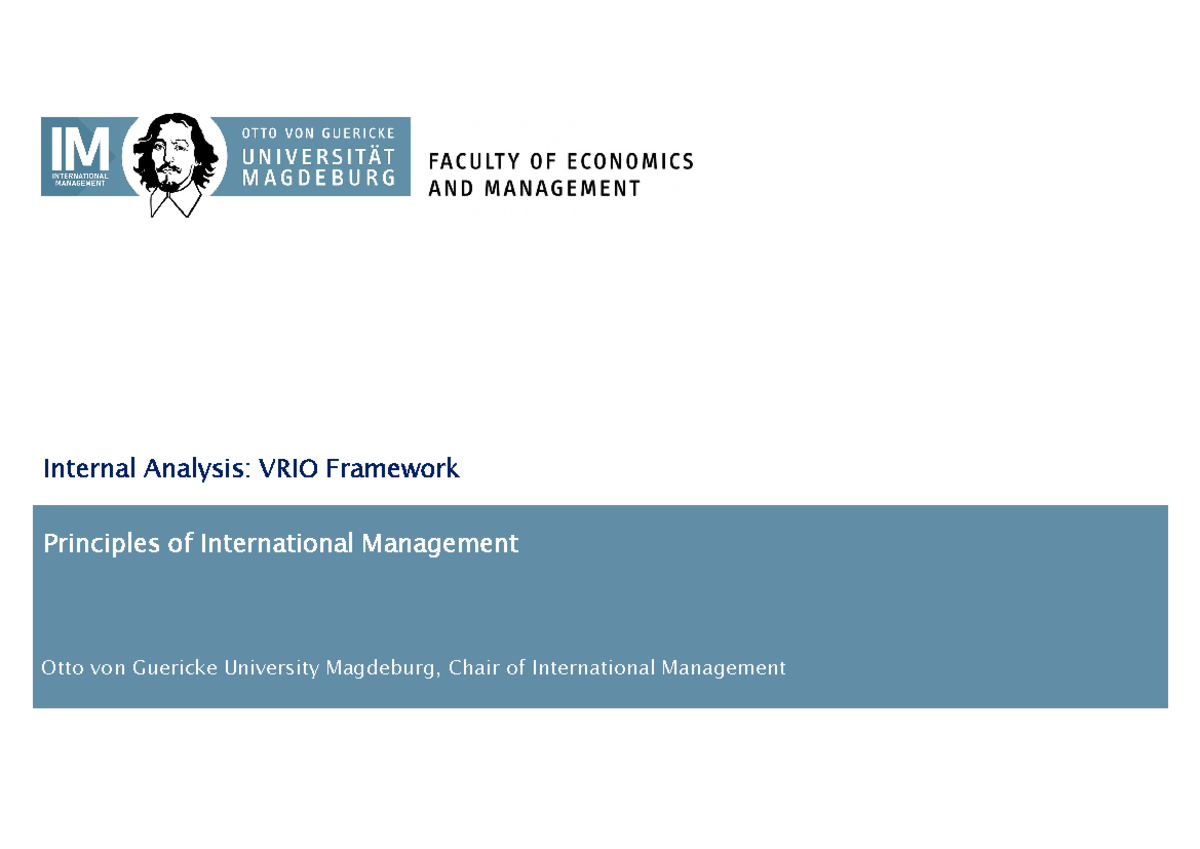 PIM21 Part4 Slides 15 Internal Analysis VRIO Framework - Principles of ...