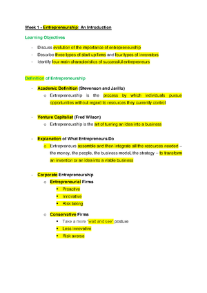 Chapter 1 Notes- Entrepreneurship - Entrepreneurship Successfully ...