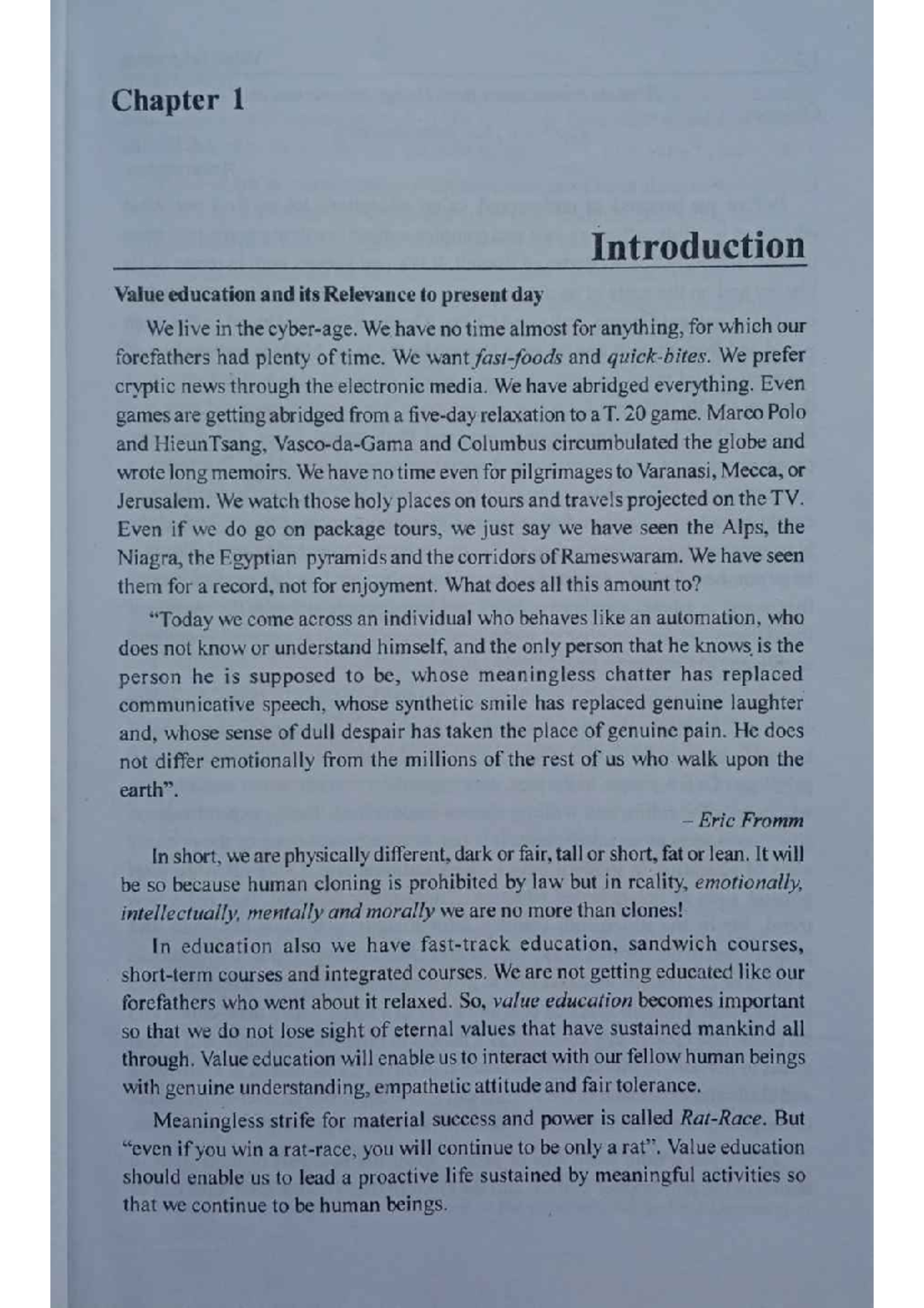 Value Education-1 - nil - Chapter 1 Introduction Value education and ...