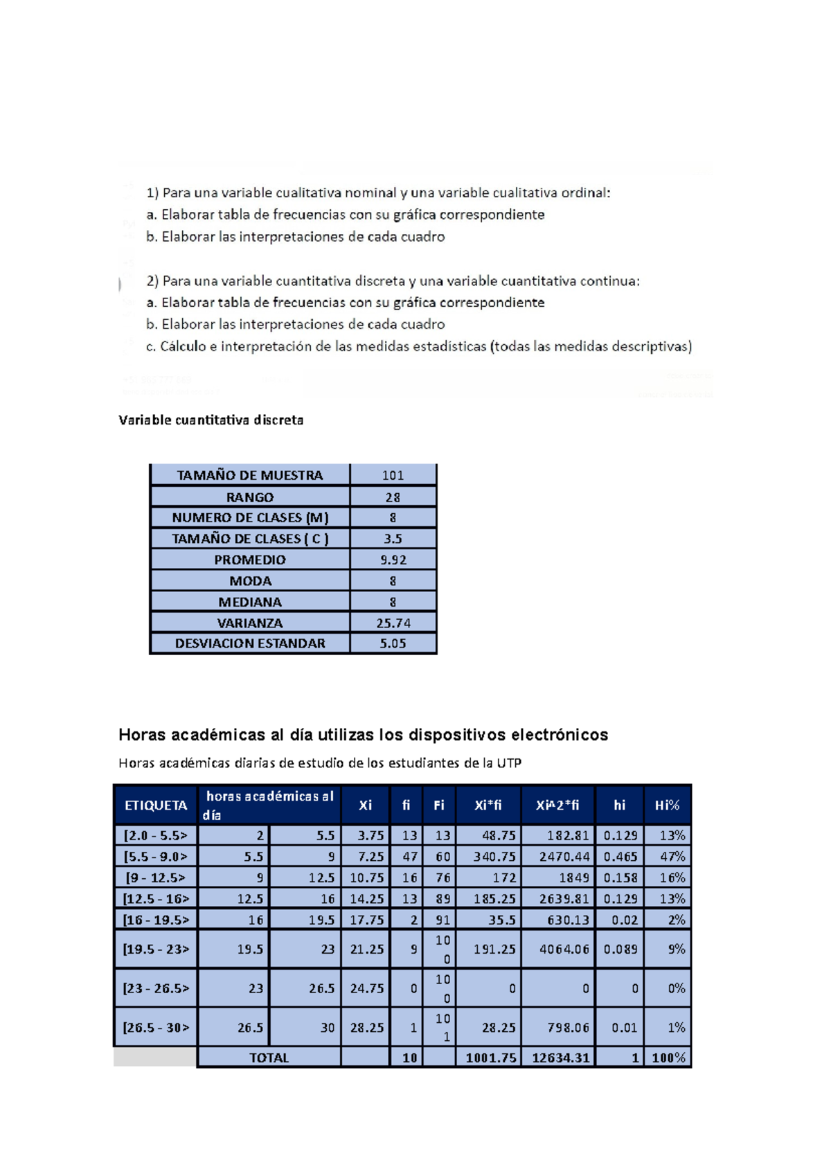Variable cuantitativa discreta - ####### PROMEDIO 9. ####### MODA 8 ...