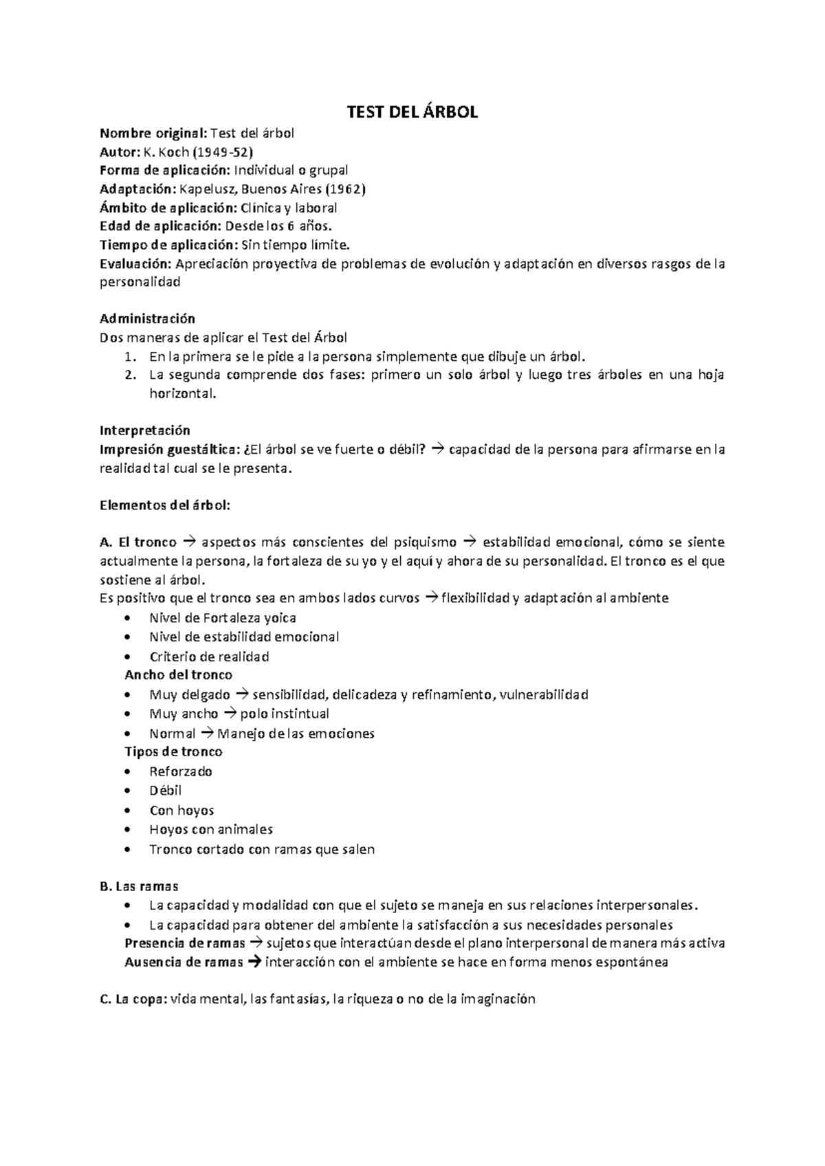Test del árbol (Koch) - Test proyectivo - TEST DEL ÁRBOL Nombre ...