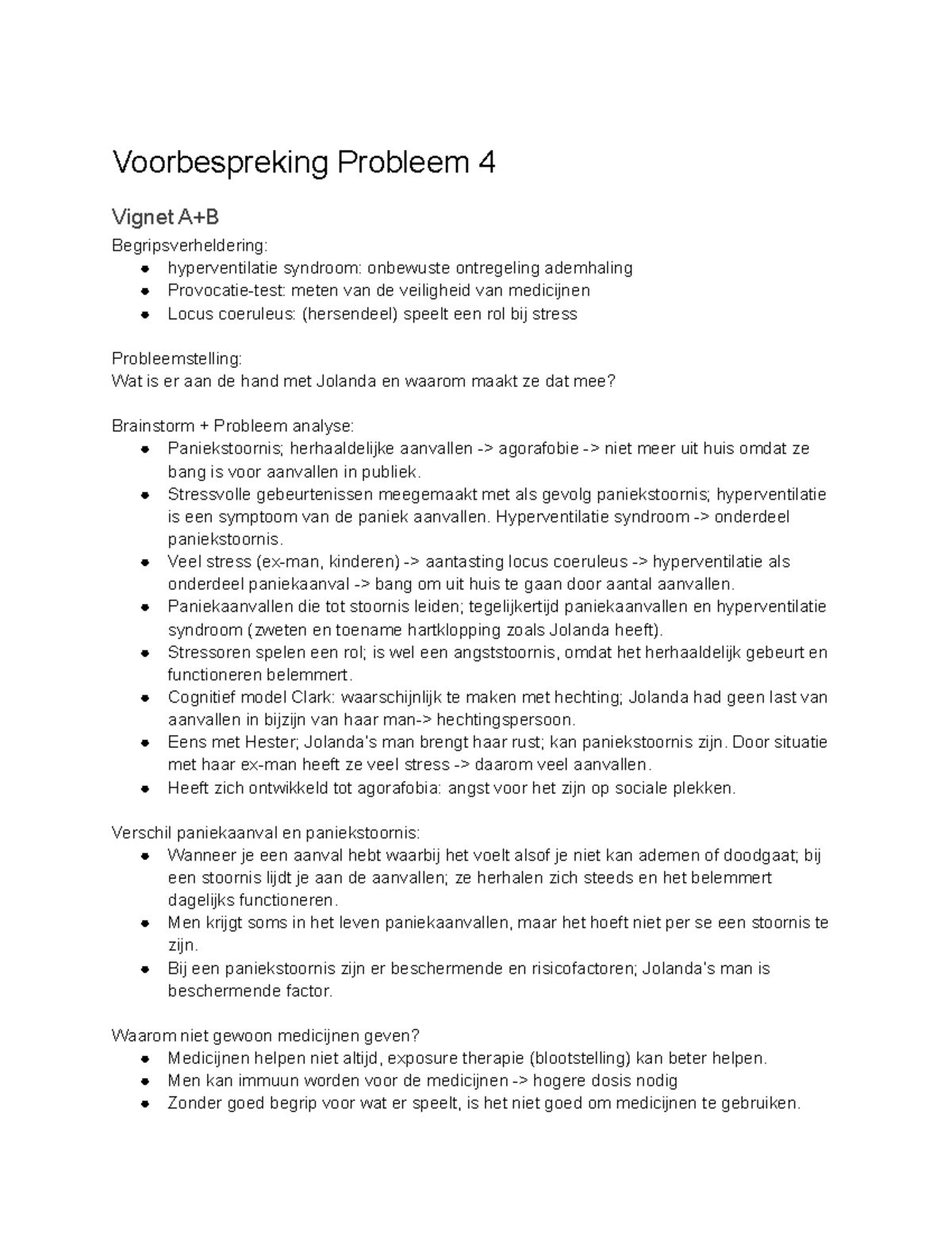 Voorbespreking Probleem 4 - Stressvolle gebeurtenissen meegemaakt met ...