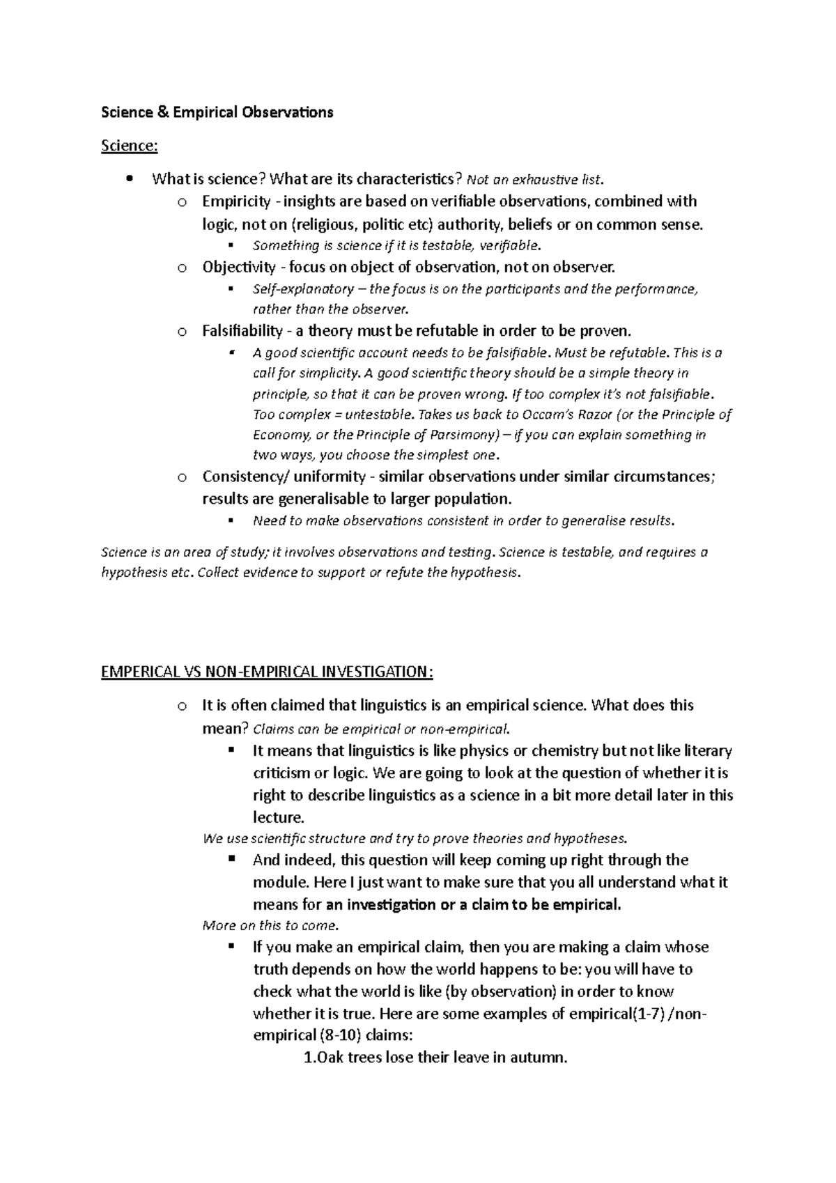 Science & Empirical Observations - Science & Empirical Observations ...