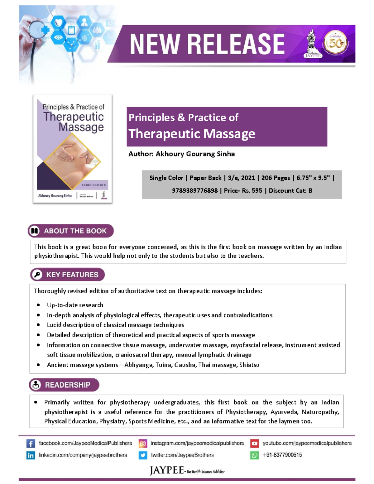 Akhoury Gourang Sinha-Principles & Practice of Therapeutic Massage 3E ...