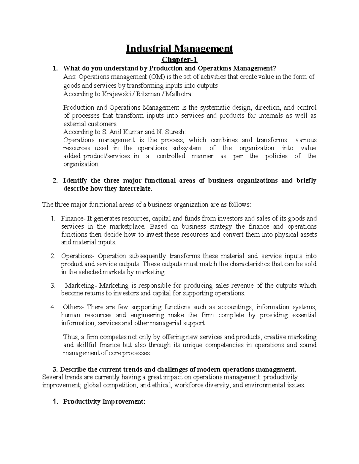 Final Handout - Industrial Management Chapter- What do you understand ...