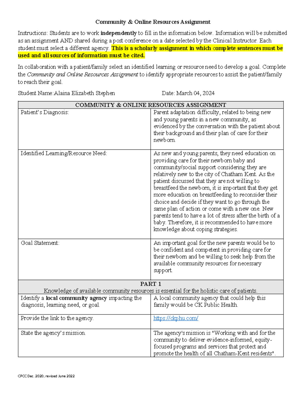 Community & Online Resources Assignment - Community & Online Resources ...