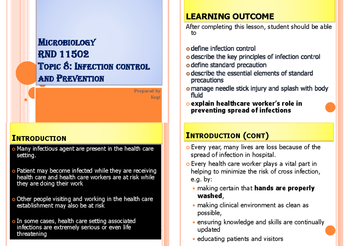 Topic 8 - Lecture notes 1-18 - MICROBIOLOGY RND 11502 TOPIC 8 ...