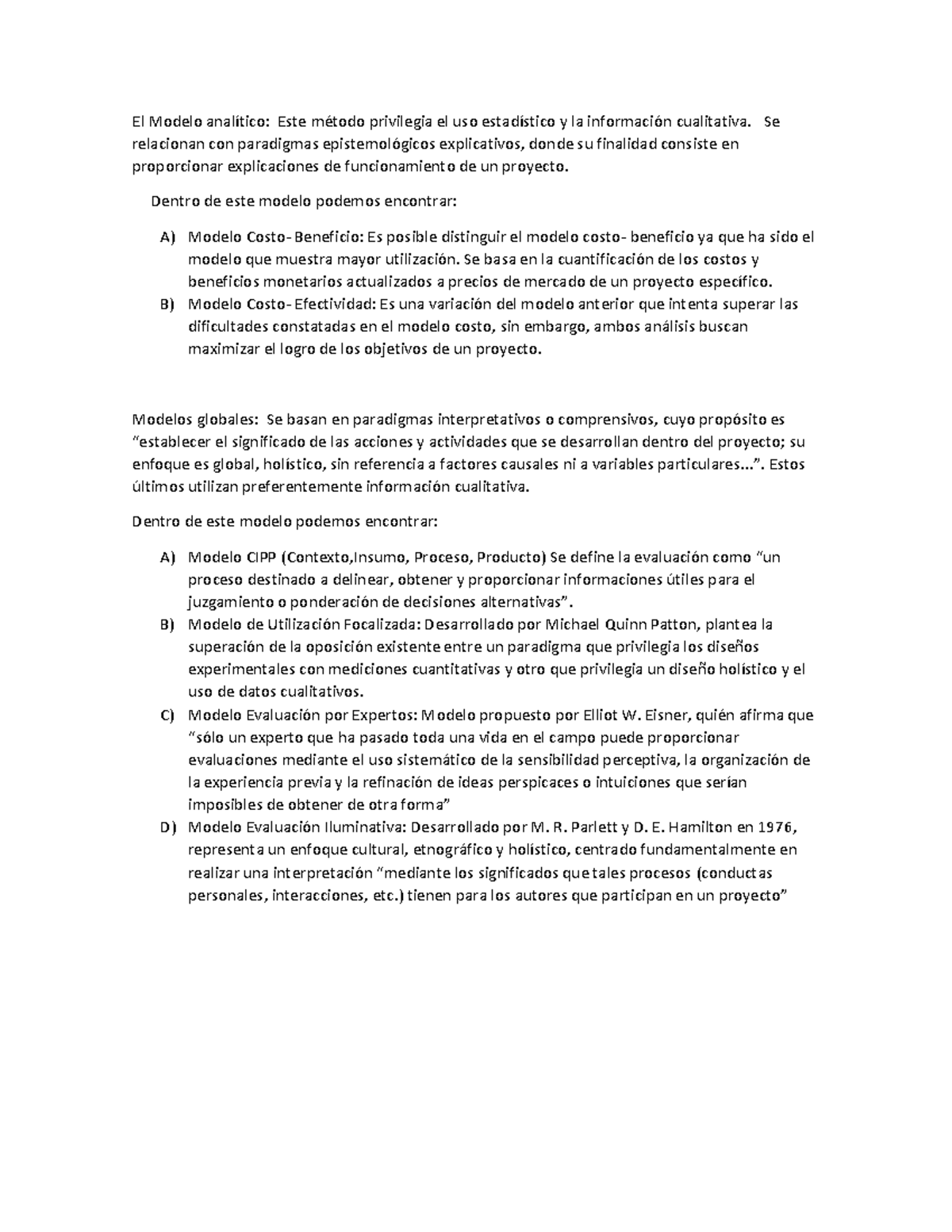 RA 3 - Modelos de Evaluación - El Modelo analítico: Este método ...