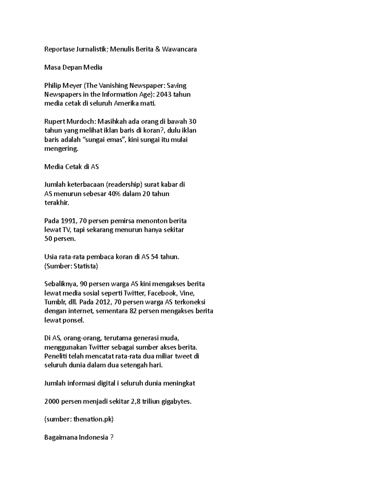 Reportase - materi buat belajar - Reportase Jurnalistik; Menulis Berita ...