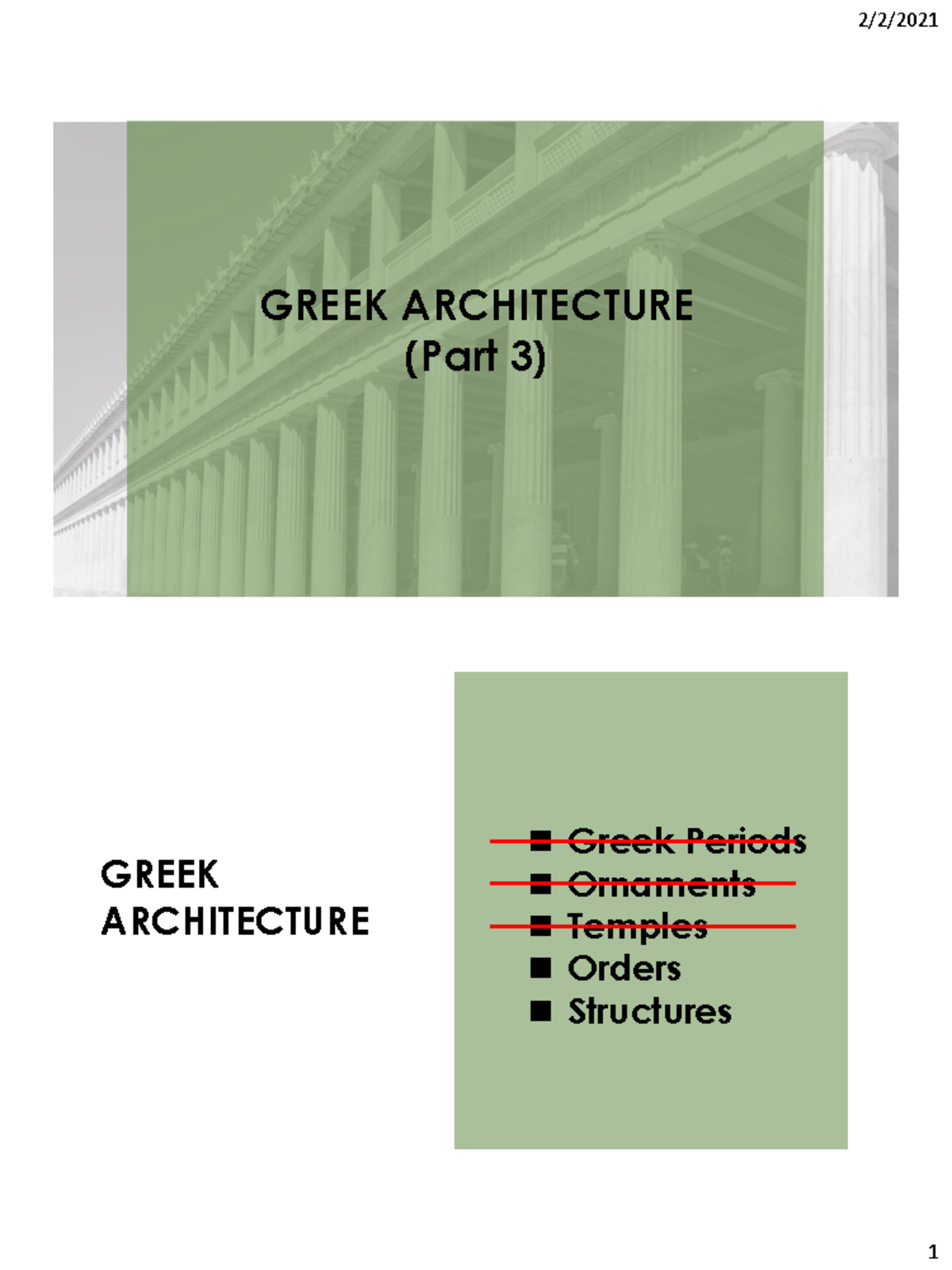 History of Architecture 01 -Greek Architecture-Part3 - GREEK ...