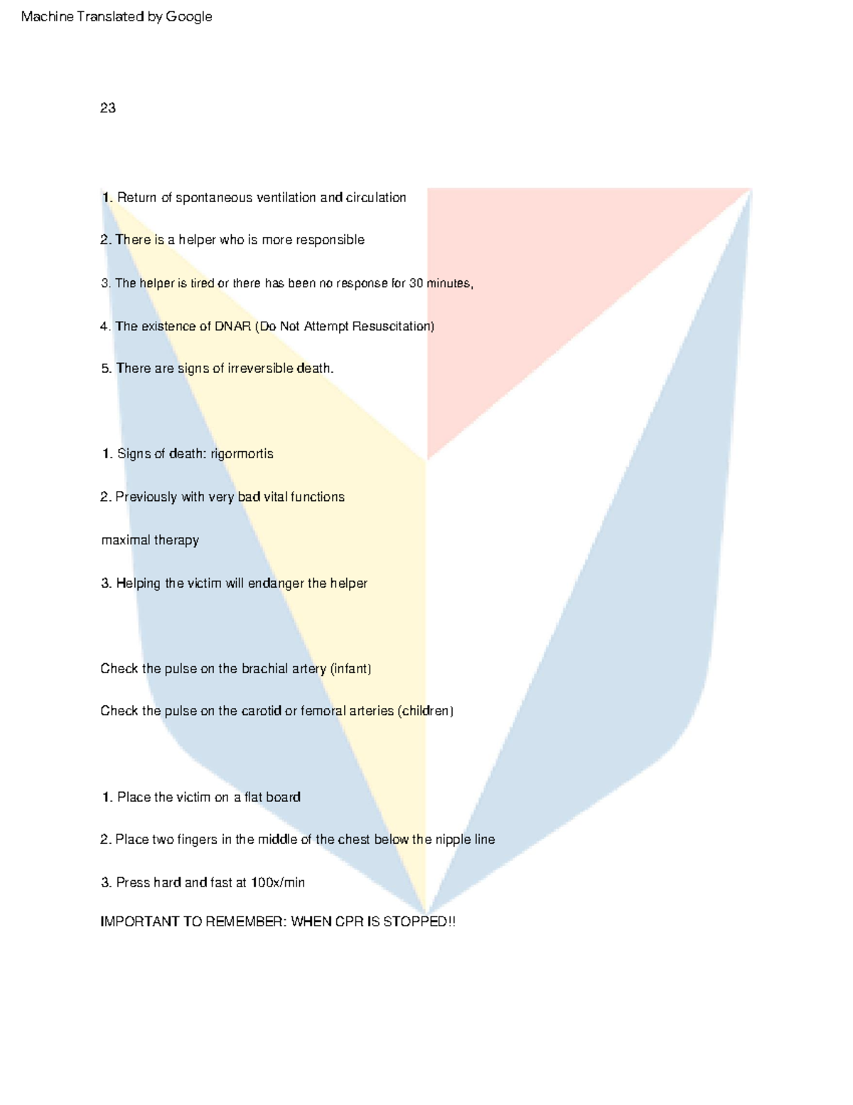 Emergency Nursing and Disaster Management -7 - The existence of DNAR ...