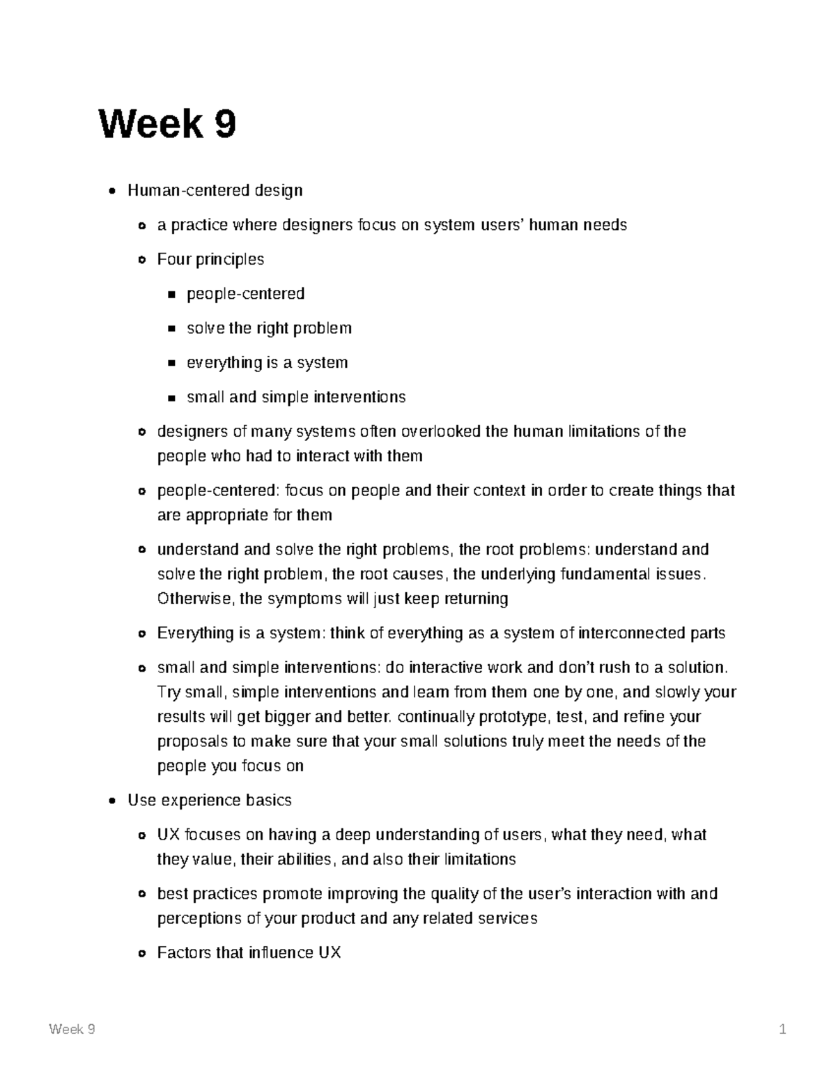 Week 9 - Summary of weekly assigned reading material - Week 9 1 Week 9 ...