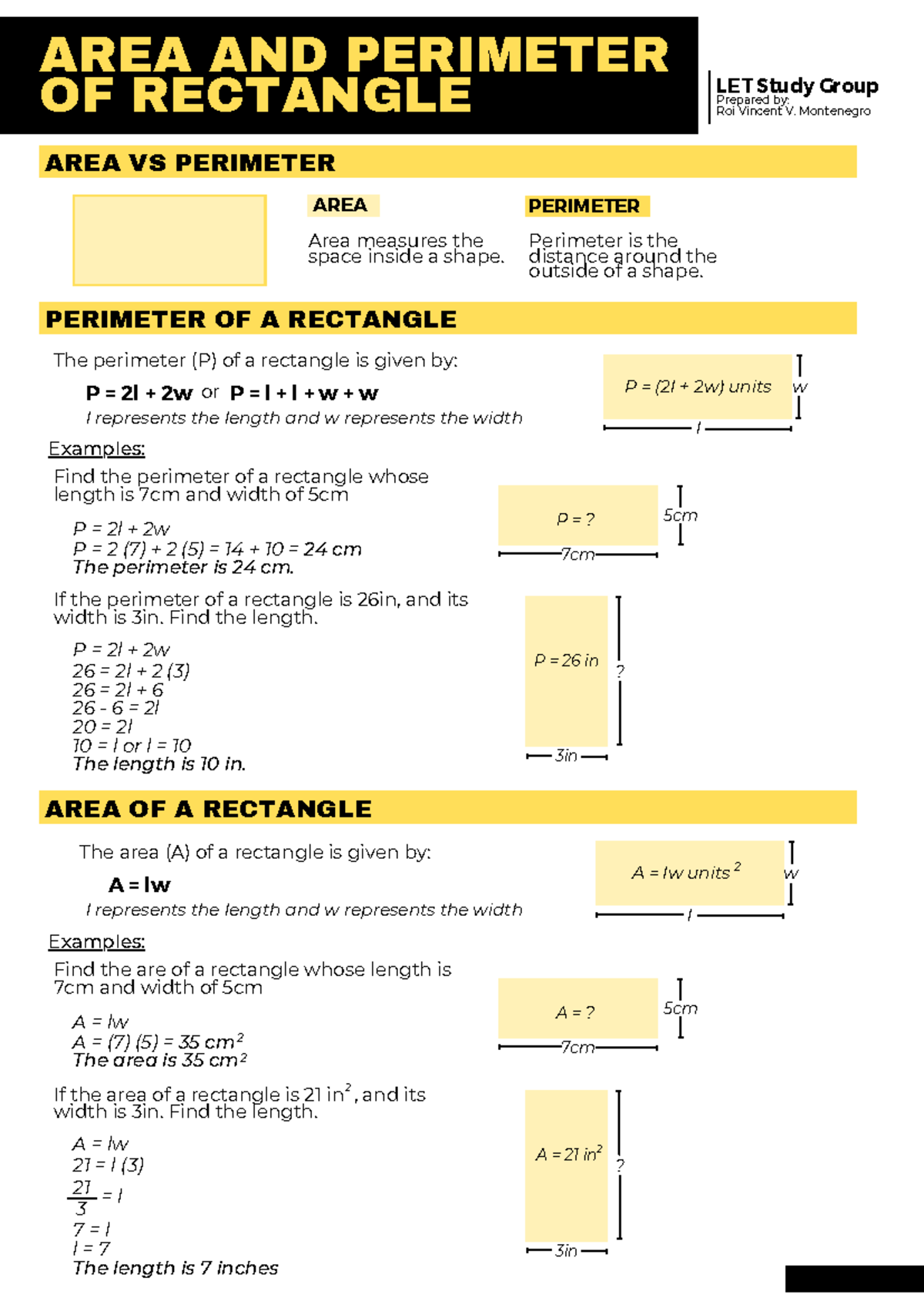 [Gen Ed MATH - Plane Geometry] - Area-Perimeter-Circumference ...