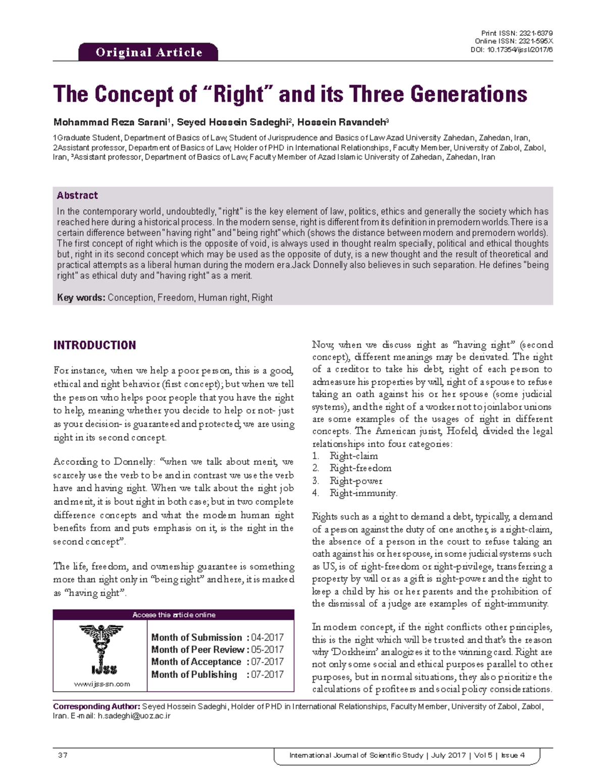 Three generations of rights - The Concept of “Right” and its Three ...