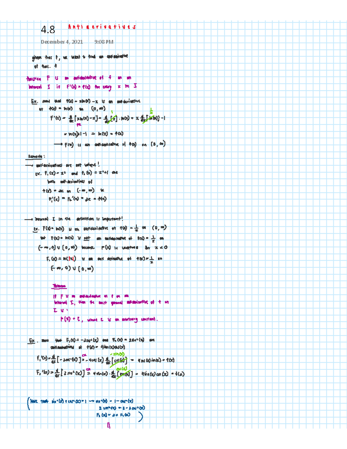 Calculus 1 Lecture Notes 4.8 - MATH 1171 - κ͘Θ ĞĐĞŵďĞƌ κ͕ ϮϬϮϭ ε͗ϬΘ WD ...