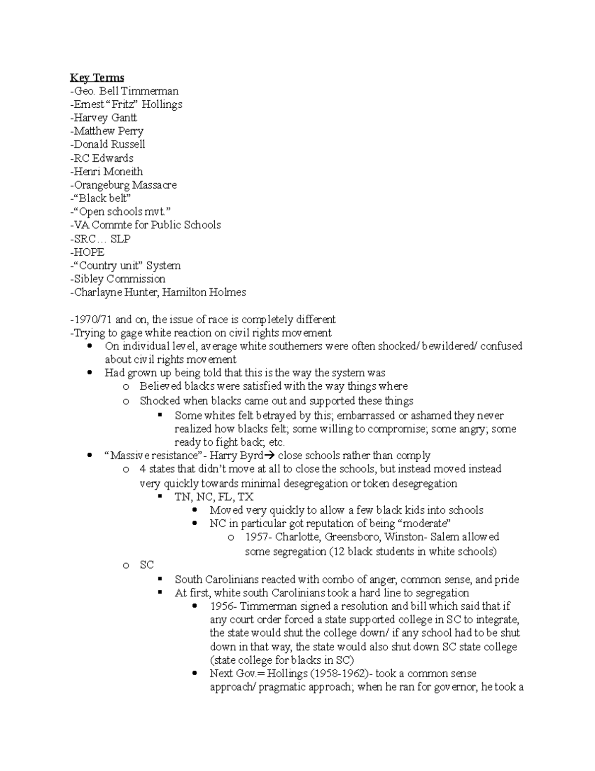 HIST3240 Apr 7 - Lecture notes 7 - Key Terms Bell Timmerman Hollings ...