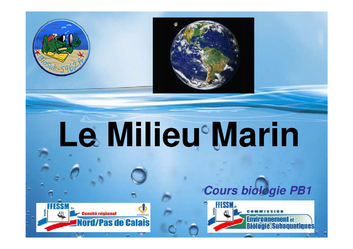 TOPO 2 - Le milieu Marin - Une synthèse de tous les éléments (physiques ...