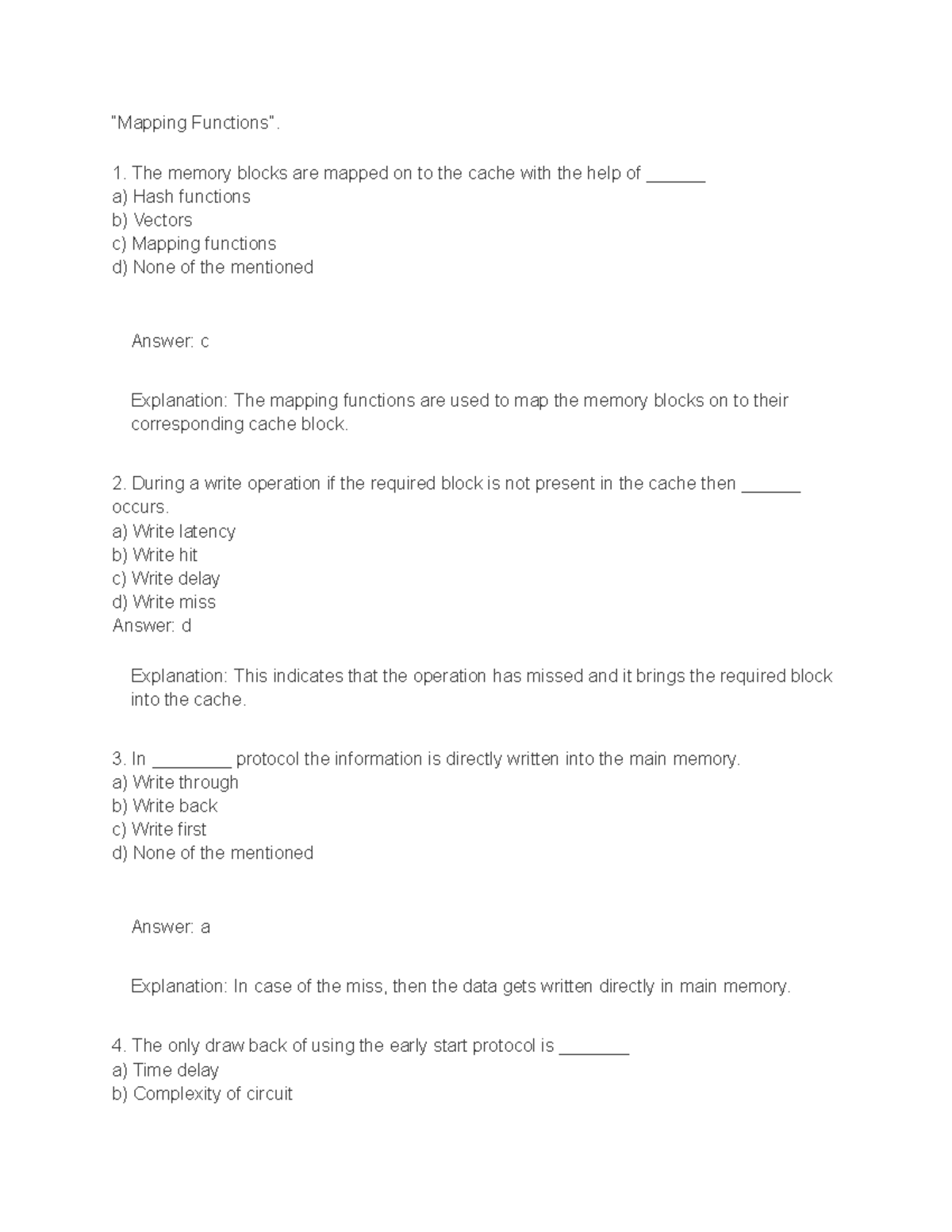 Computer Organization and Architecture (18) - “Mapping Functions”. The ...