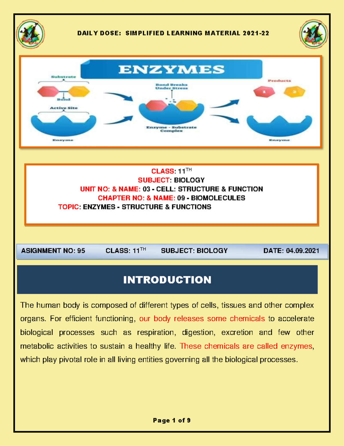 cell-structure and functions - INTRODUCTION The human body is composed ...