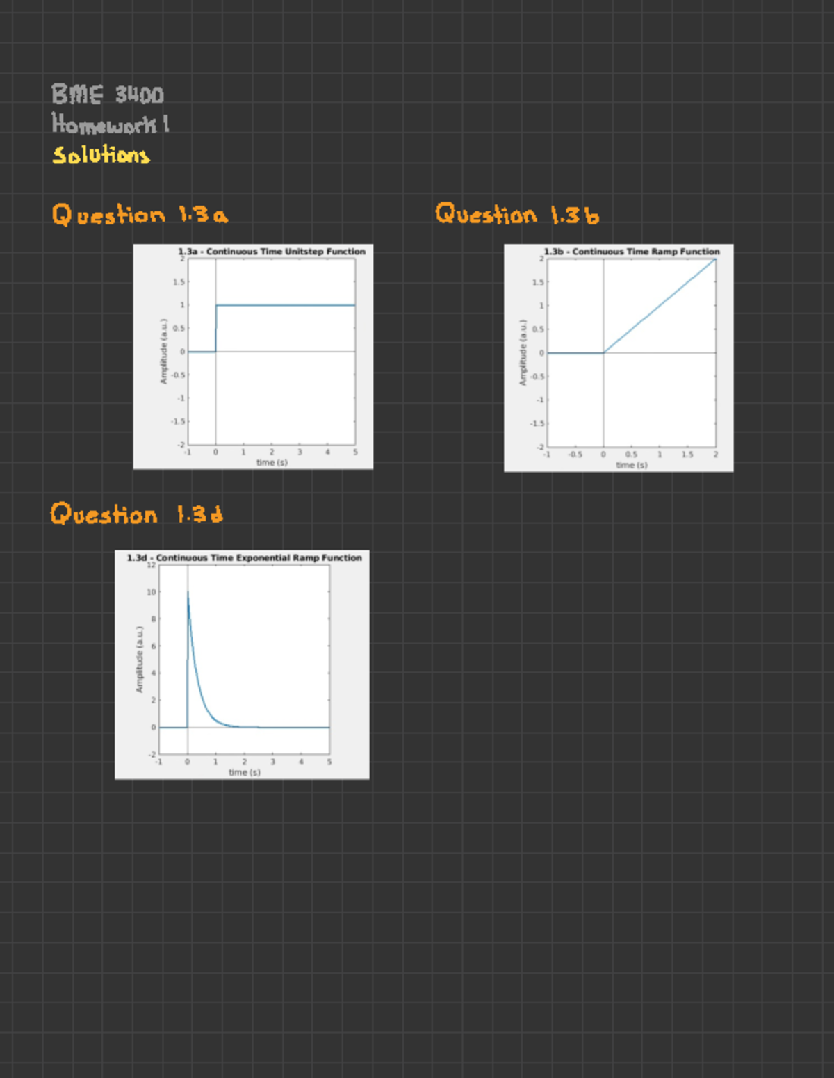 Solutions HW1 2 - homework answer keys - BME 3400 Homework I Solutions ...