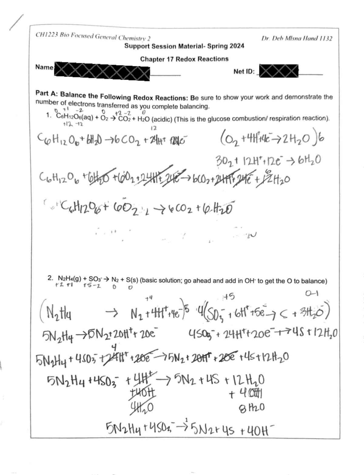SS 4-17 - SS 4/17 - CH1223 Bio Focused General Chemistry 2 Dr. Deb ...