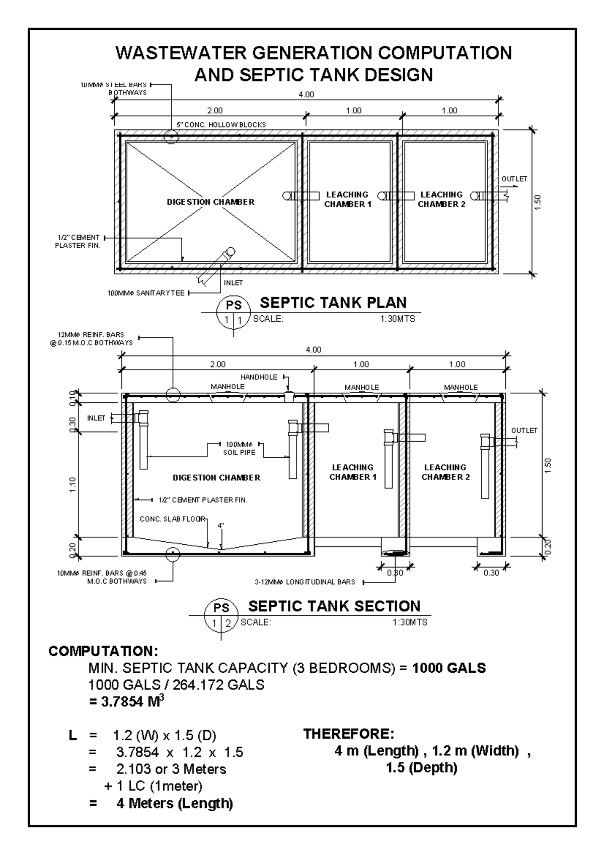 Wastewater Generation Computation and Septic Tank Design - DIGESTION ...