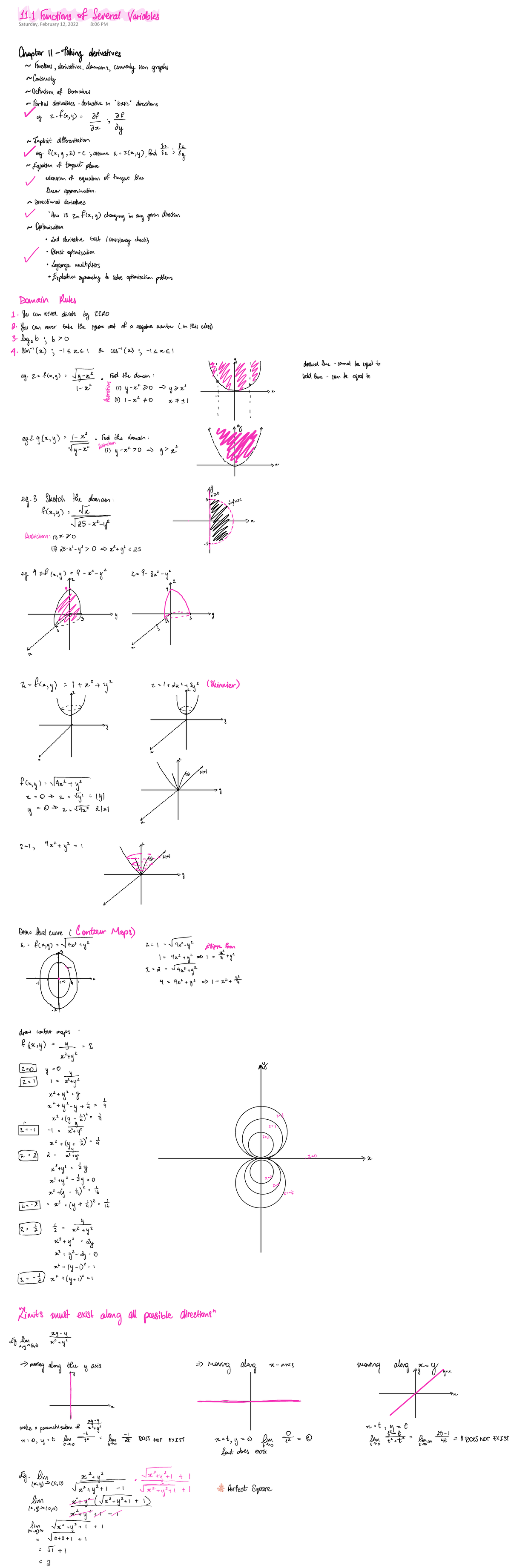 11.1 Functions of Several Variables - 14 functions Several Varialles ...