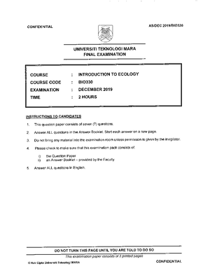 Lab report bio302 practical 1 - FAKULTI SAINS GUNAAN UNIVERSITI ...