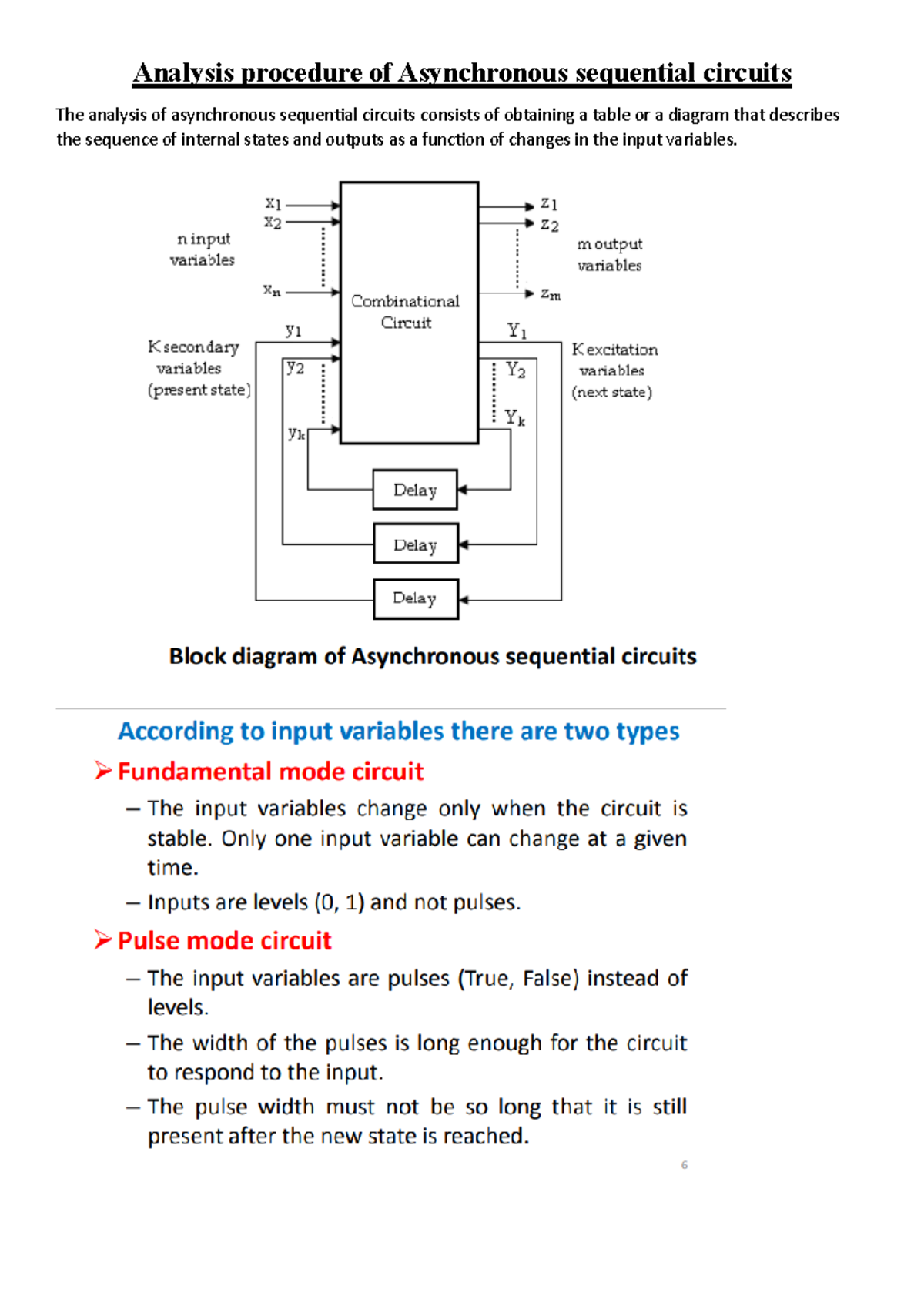 DE U4 P3 - Digital Electronics Notes Unit 4 Notes - Analysis procedure ...