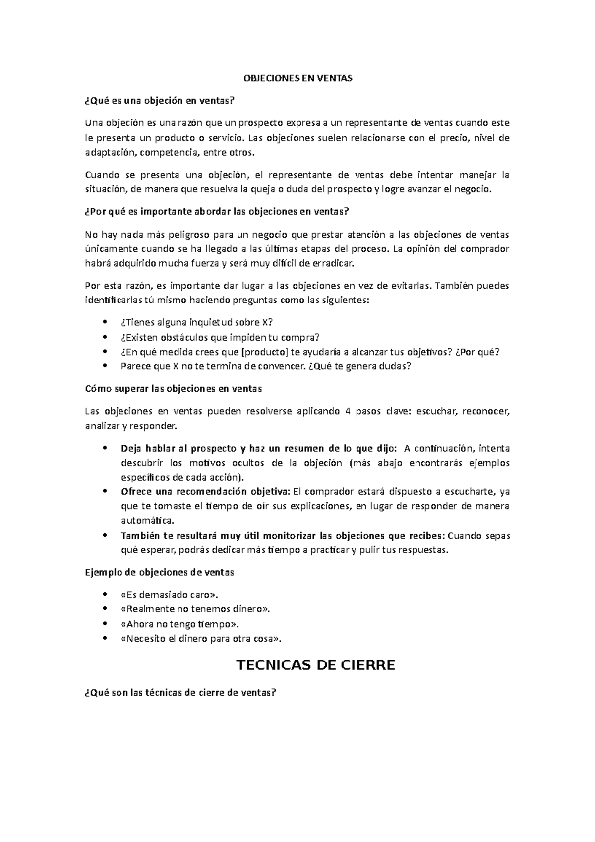 Objeciones EN Ventas - OBJECIONES EN VENTAS ¿Qué es una objeción en ...