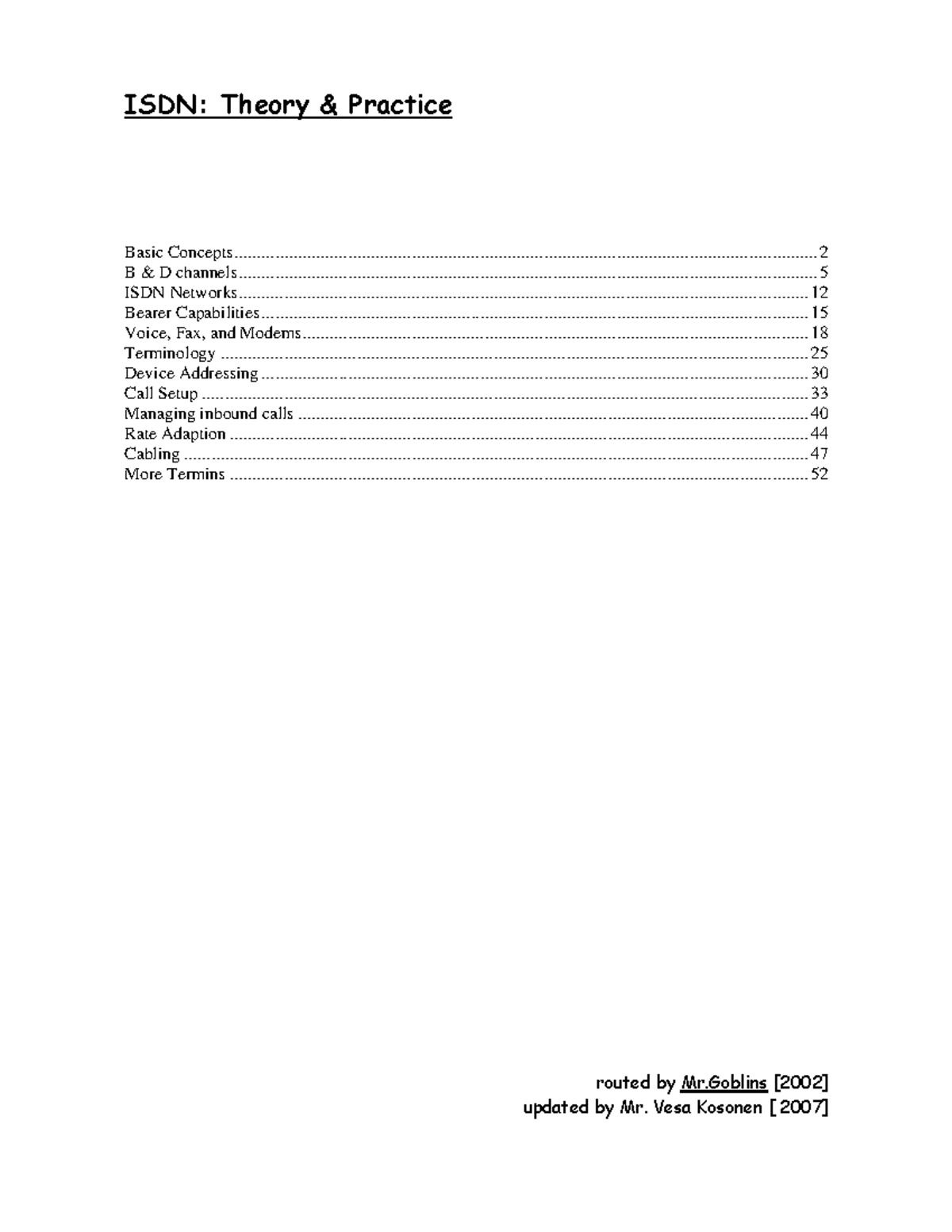 ISDN document - ISDN: Theory & Practice routed by Mr [2002] Basic - Studocu
