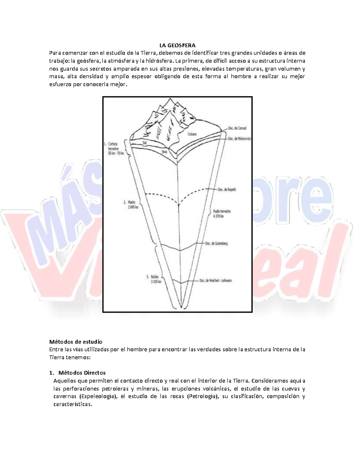 LA- Geosfera-teoria y Preguntas - LA GEOSFERA Para comenzar con el ...