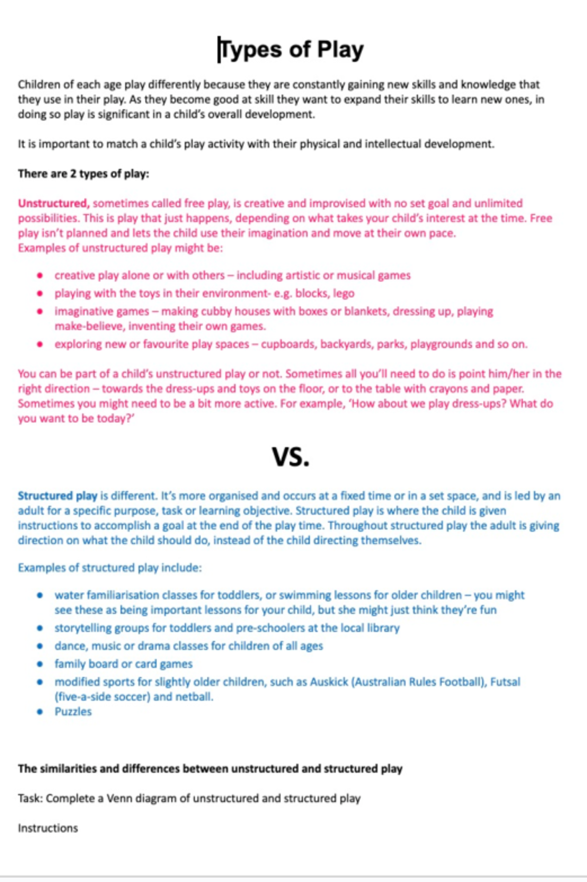 Types OF PLAY - Childs Studies - Types of Play Children of each age ...