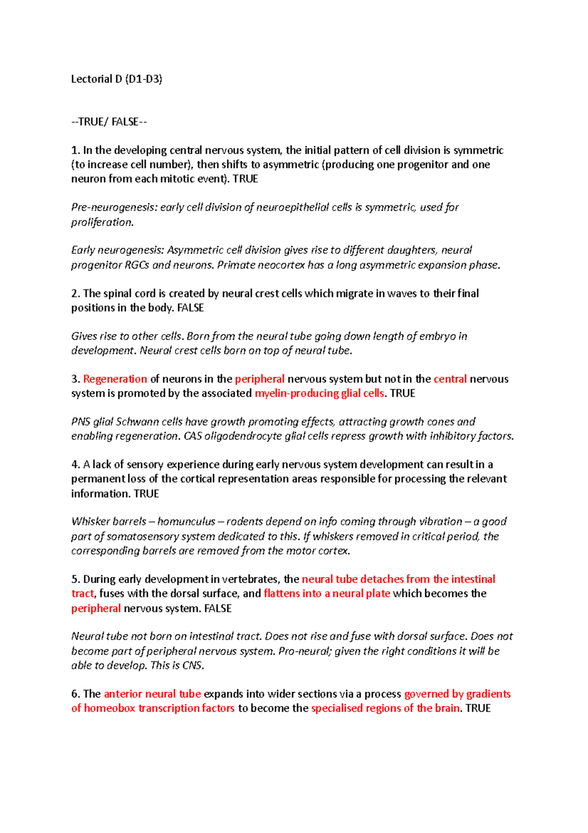 Lectorial D - TRUE Pre-neurogenesis: early cell division of ...