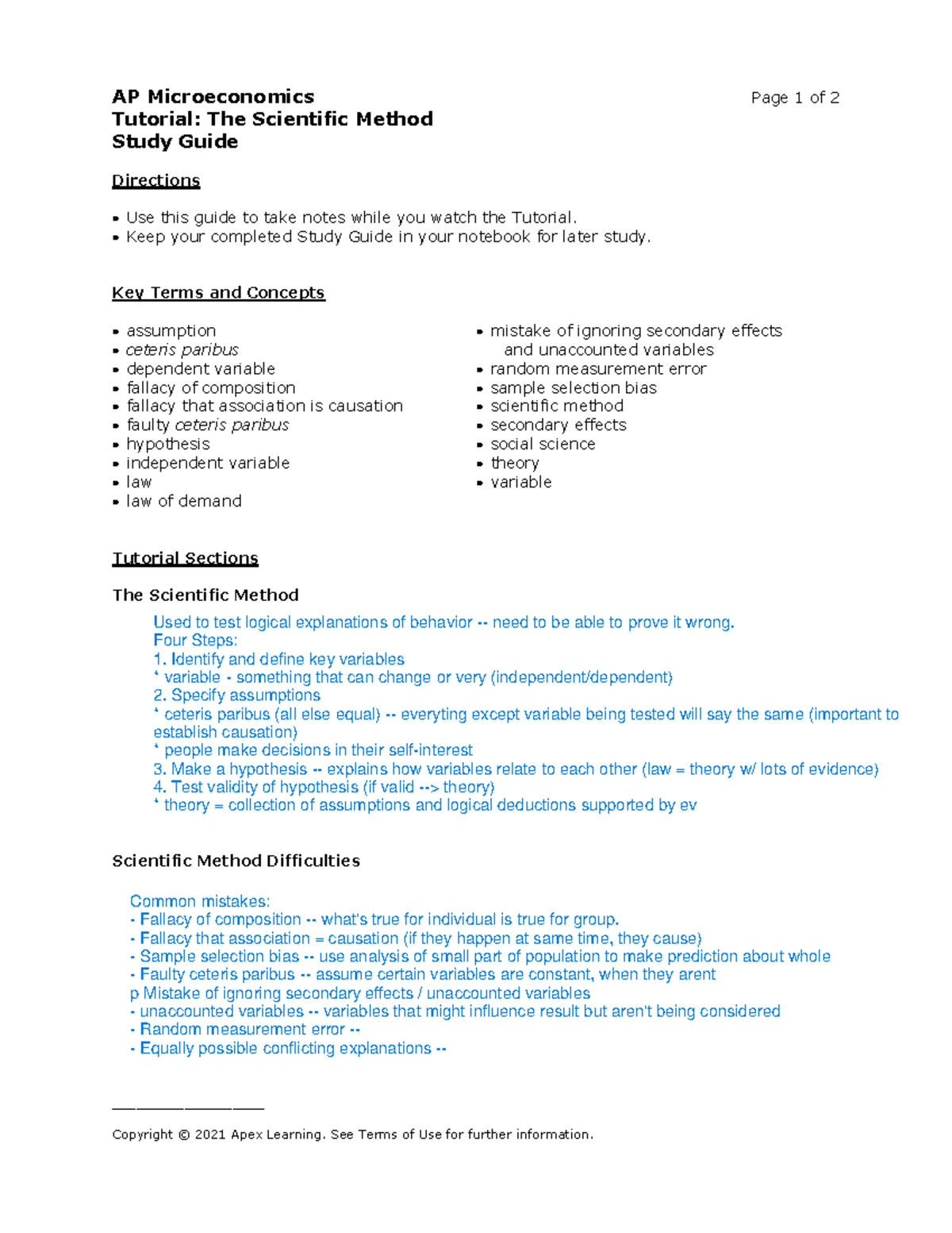 Micro study guide coursework - ___________________ AP Microeconomics ...