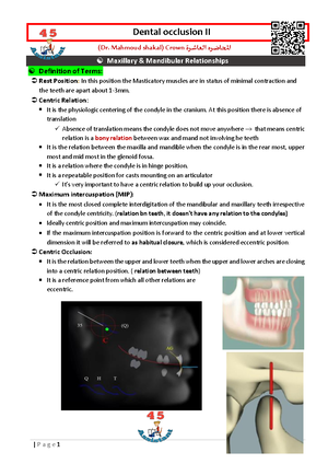 Occlusion questions - mmar’s MCQs for Dental Morphology Do it Easily 3 ...