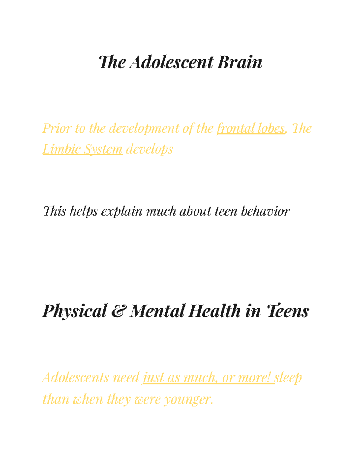 Chapter 14 Notes PT IV - The Adolescent Brain - The Adolescent Brain ...