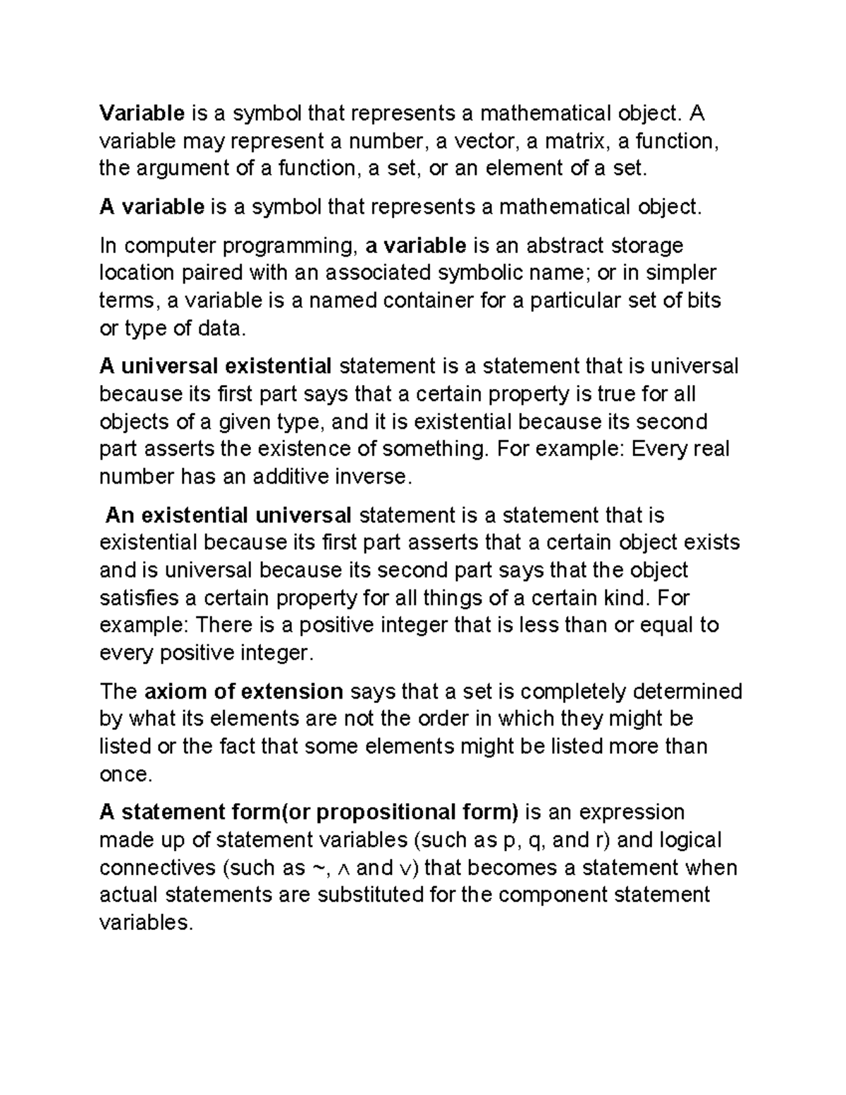 Variable is a symbol that represents a mathematical object - A variable ...