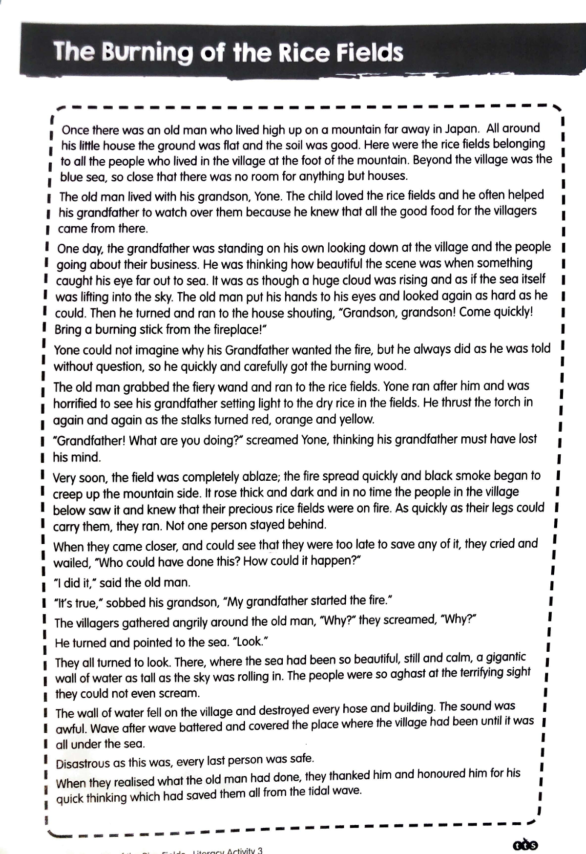 Burning of the Rice Fieds Comprehension - The Burning of the Rice ...