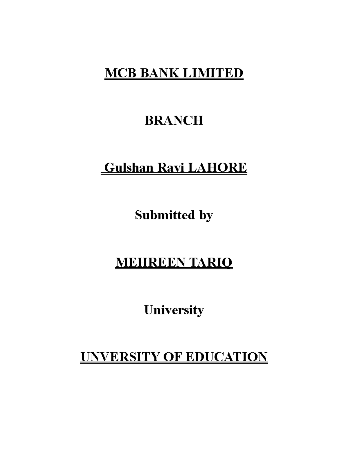 MCB BANK Limited - this is my document - MCB BANK LIMITED BRANCH ...