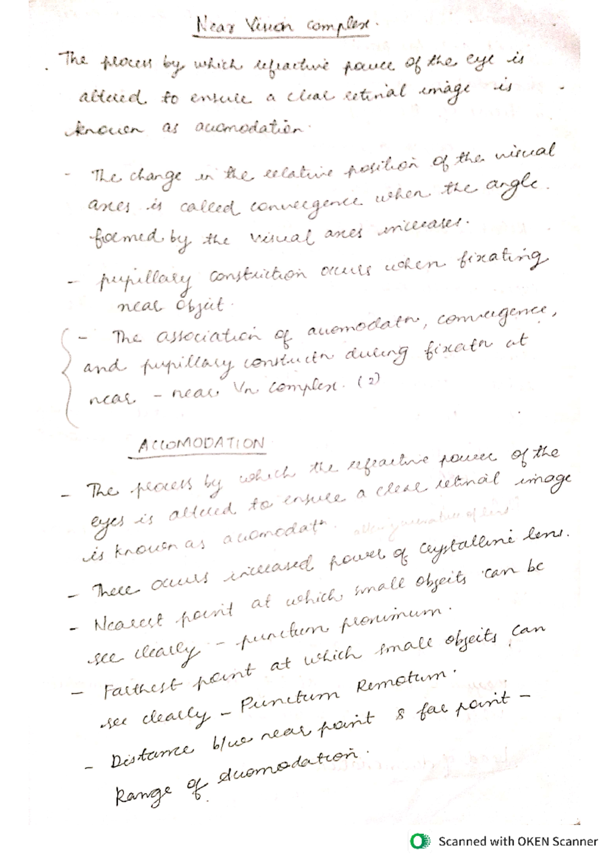 Physiology of eye - These are lecure notes of near vision complex and ...