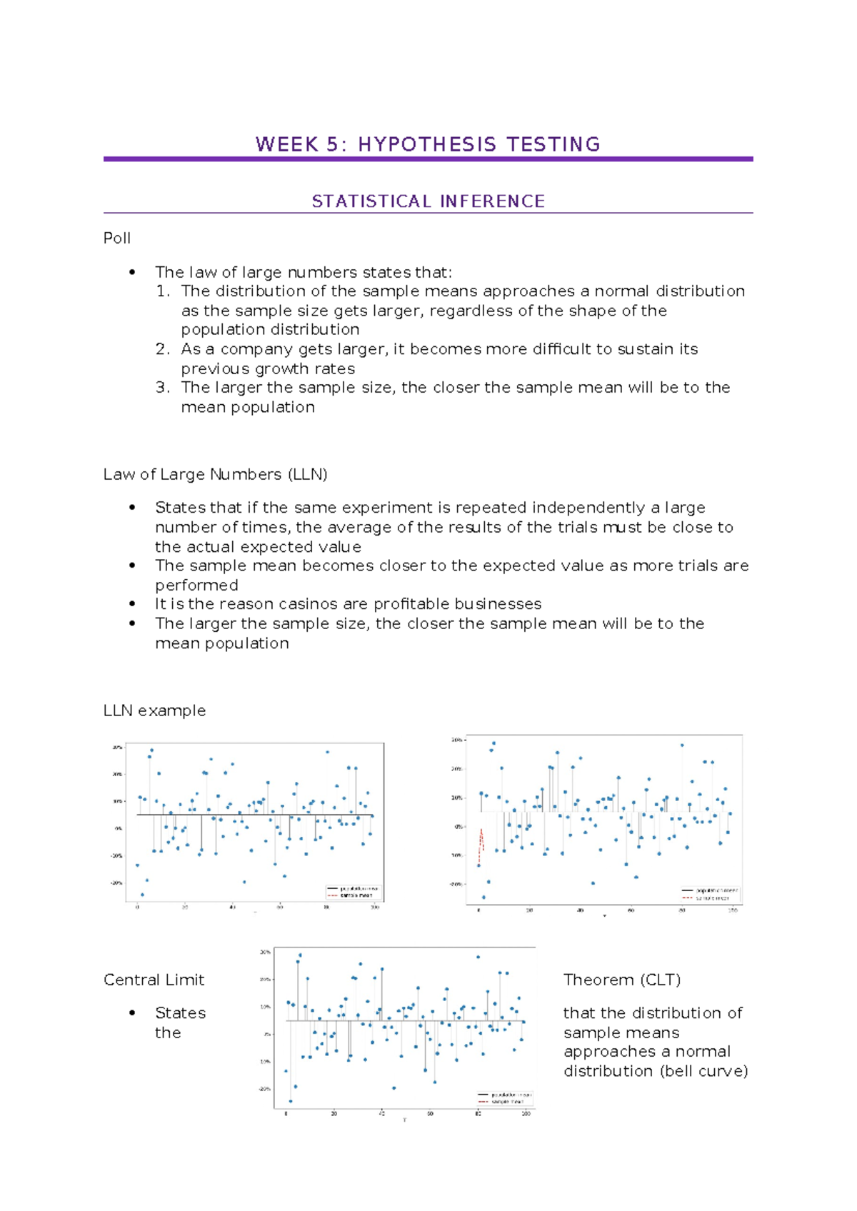 5 Hypothesis Testing Week 5 Hypothesis Testing Statistical Inference Poll The Law Of Large